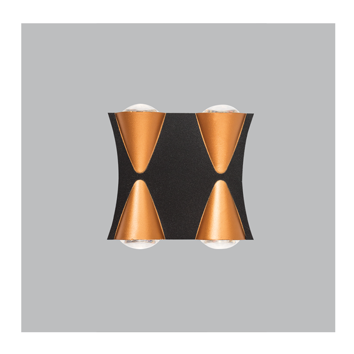 Bright Star L555 BLACK/GOLD Up & Down Facing Aluminium Wall Light | Buy ...