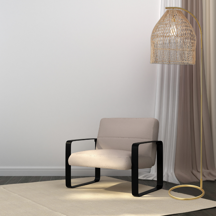 K-Light E-KLT-600F 230v 40W E27 Rattan Floor Lamp | Buy Online ...