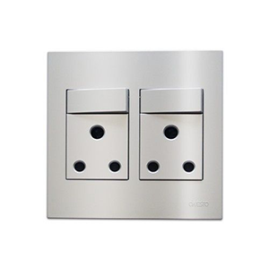Onesto Matrix T-MXP-4002 4X4 Double Single Switched Socket Titanium ...