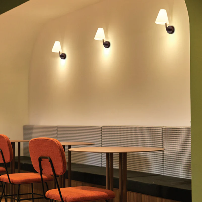 Spazio AIRONE 5244.2 Interior LED Wall Fitting in Opal/Black | Buy ...