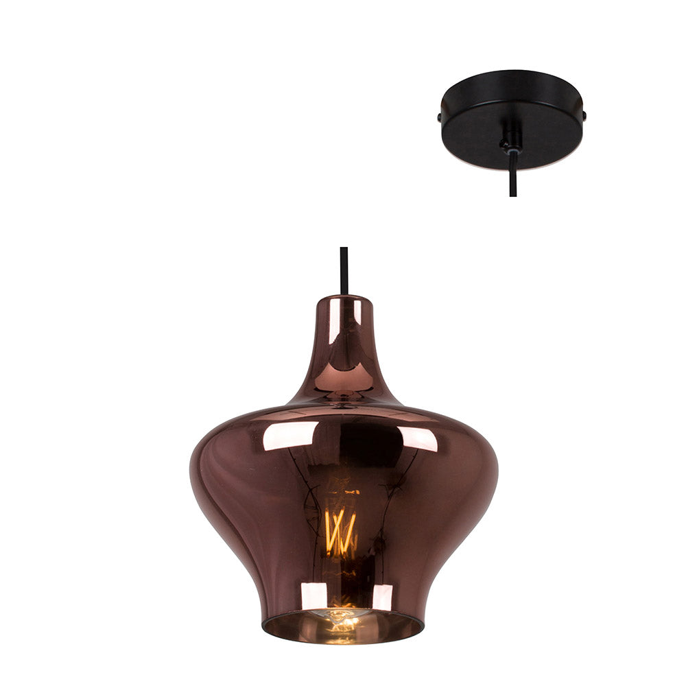 Larissa Pendant 200mm Transparent Copper – WYNBERG LIGHTS