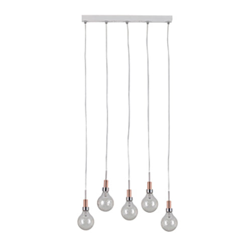 LED 5LT Pendant 550mm White/Copper – WYNBERG LIGHTS