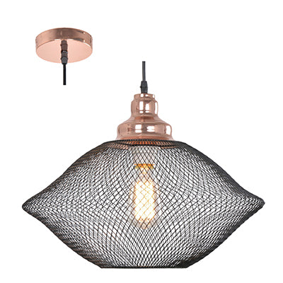 Radiant RP294 Mesh Pendant 420mm Copper Matt Black – WYNBERG LIGHTS