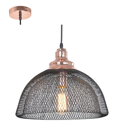 Radiant RP295 Mesh Pendant 350mm Matt Black-Copper – WYNBERG LIGHTS